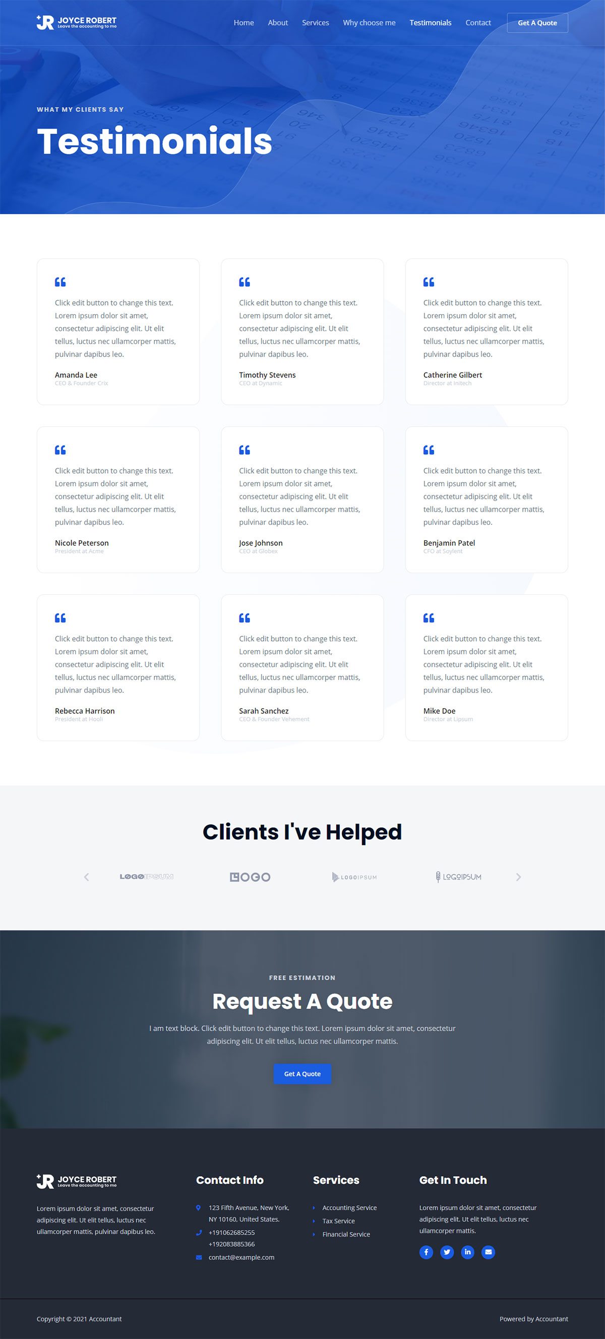 Chartered Accountant – Fetching website template for accountants