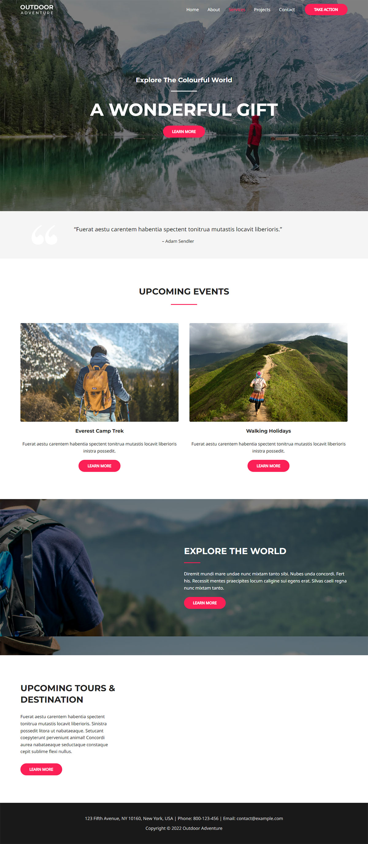 Outdoor Adventure - Website Demos