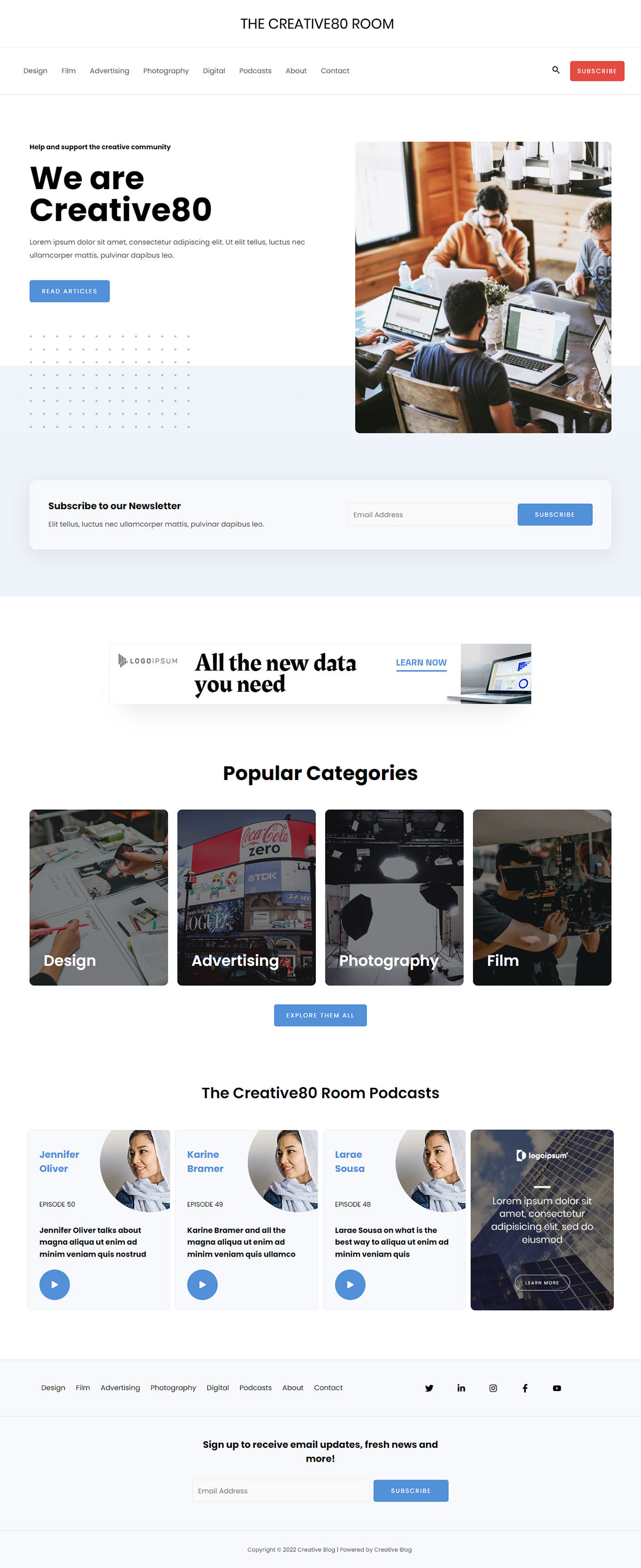 Creative Blog Modern Website Template For Blogs And Bloggers