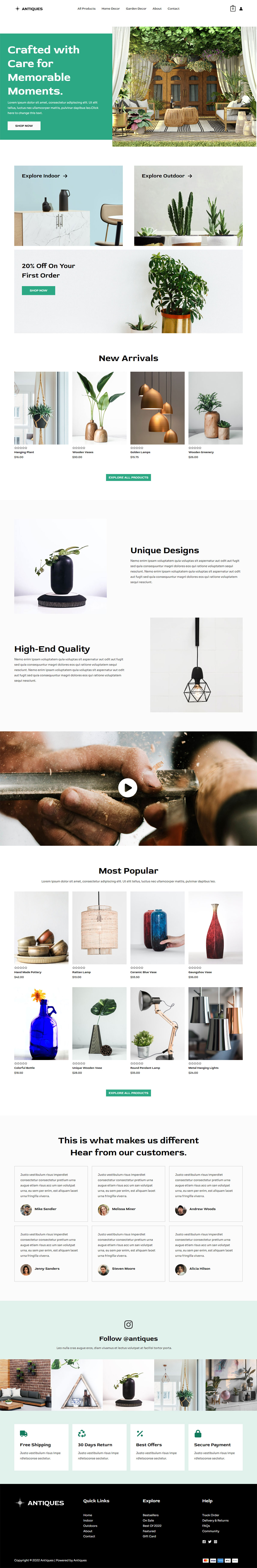 Home and Garden Decor - Website Demos