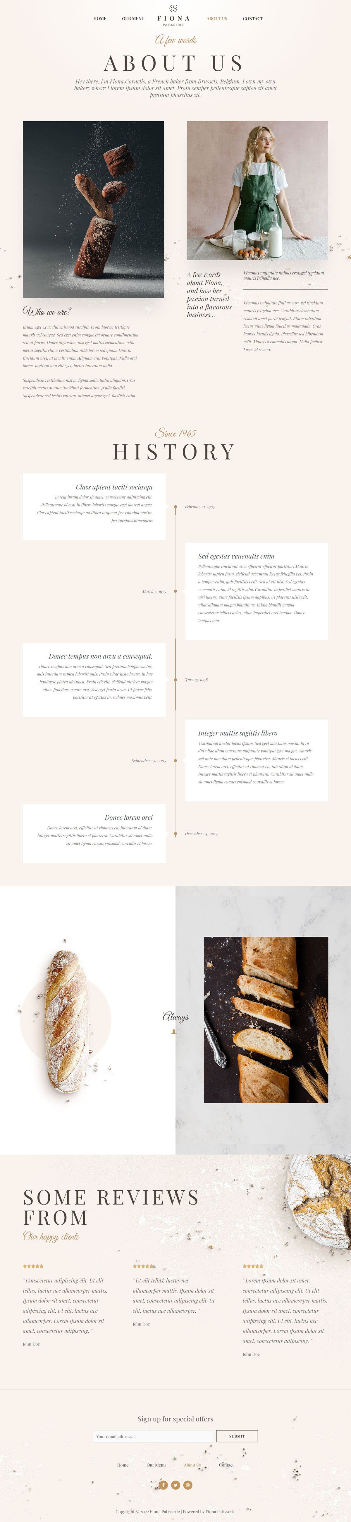 Fiona Patisserie Relaxed WordPress Food Template