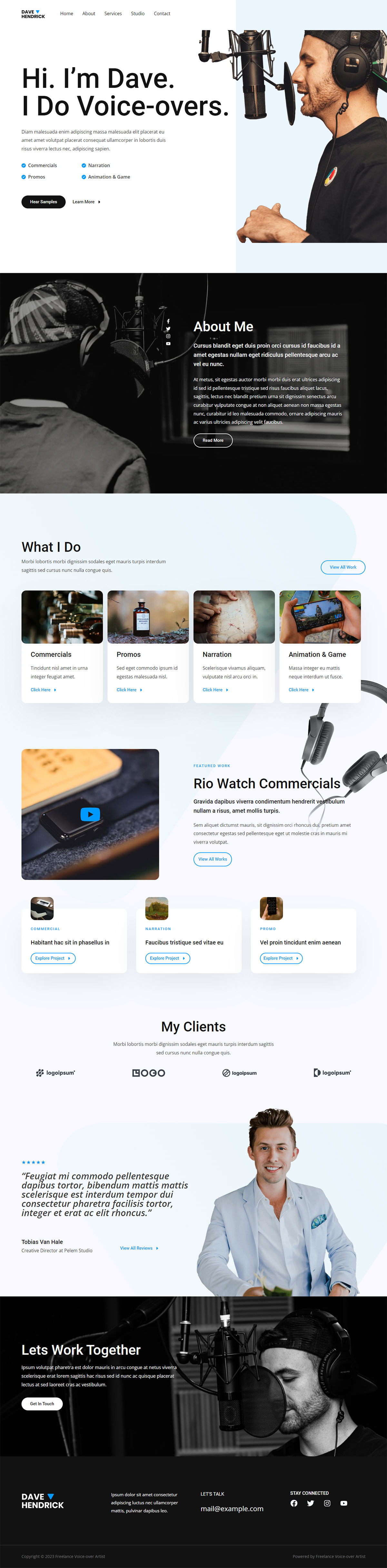 Freelance Voice-over Artist - Website Demos