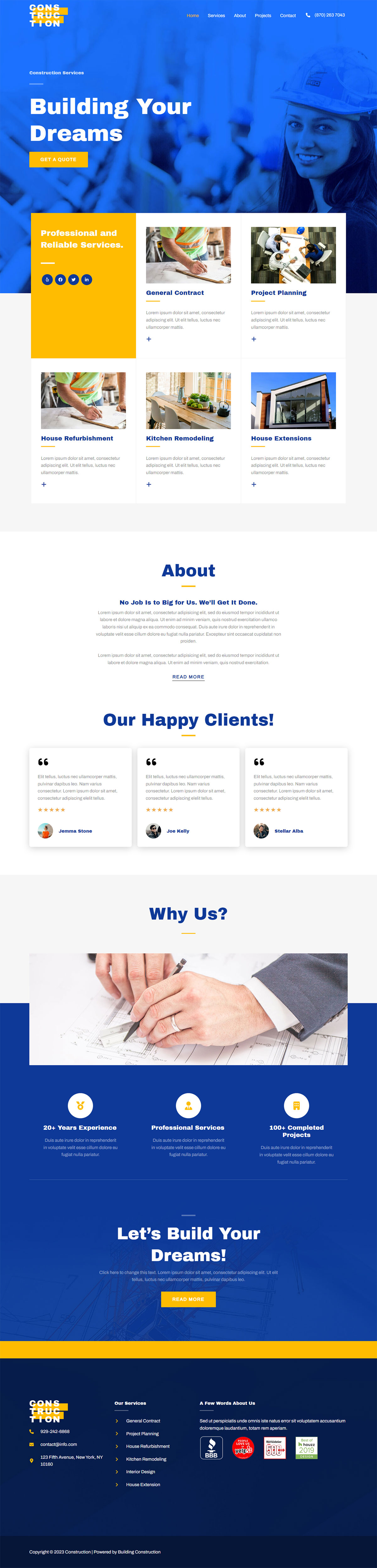Construction - Website Demos