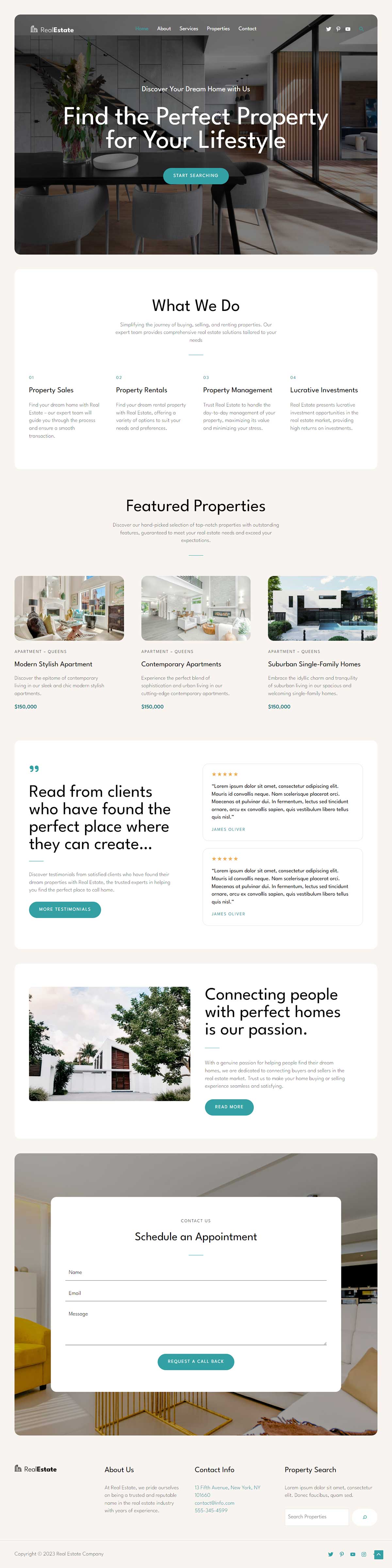 Real Estate Company - Website Demos