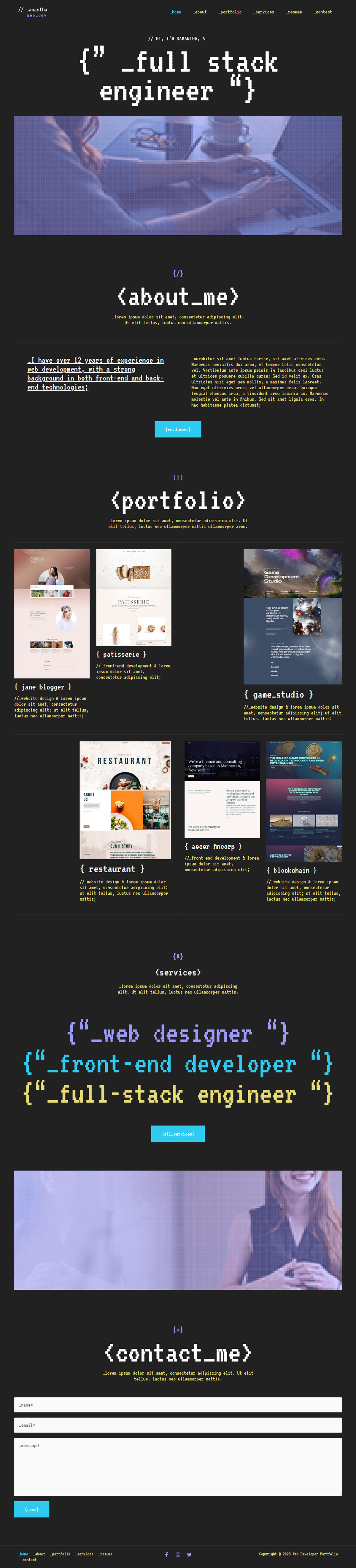 Web Developer Portfolio - Website Demos