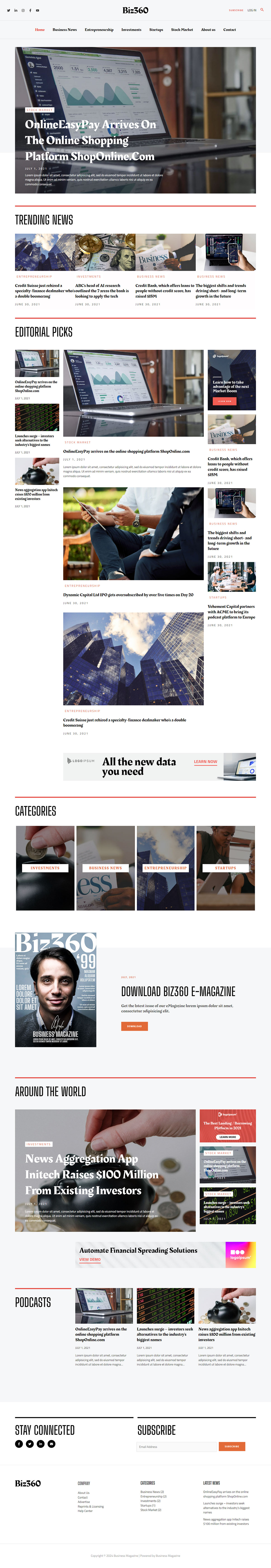 Business Magazine - Website Demos