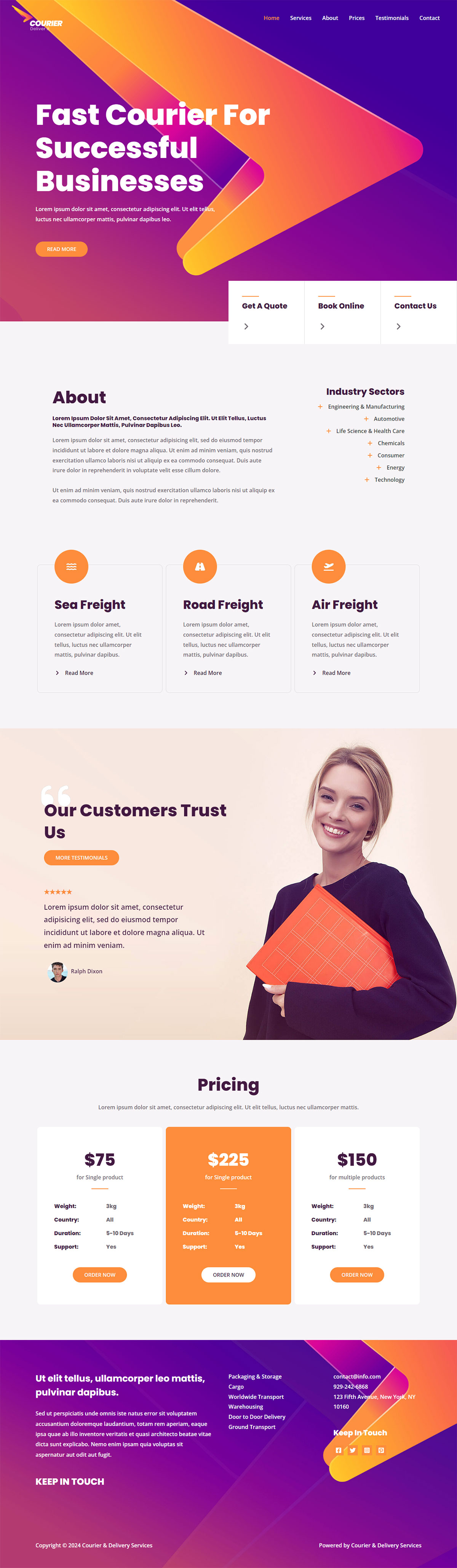 Courier & Delivery Services - Website Demos