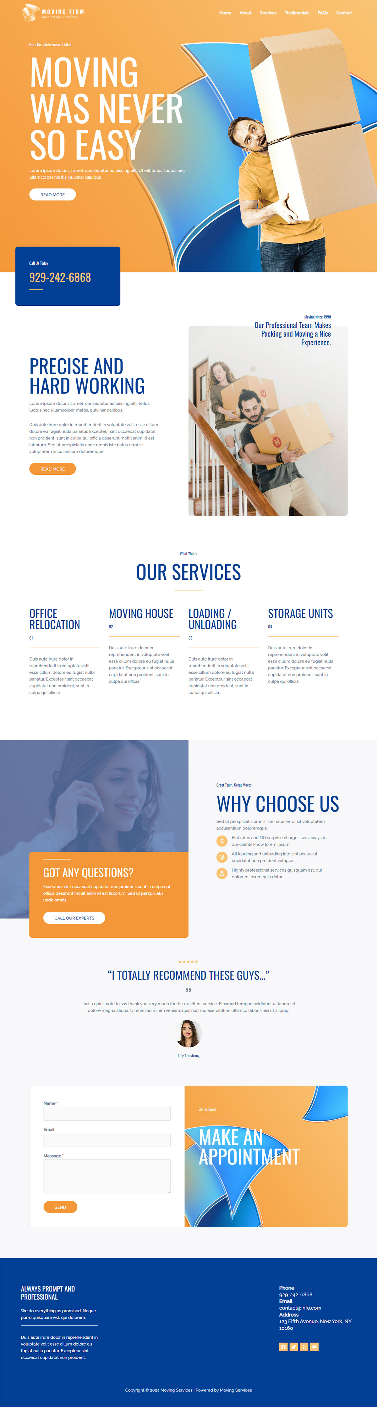 Moving Services - Website Demos